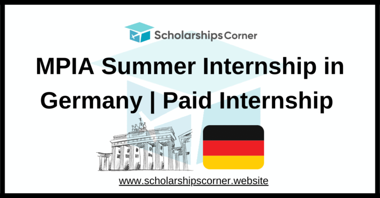 MPIA Summer Internship 2026 in Germany | Paid Internship